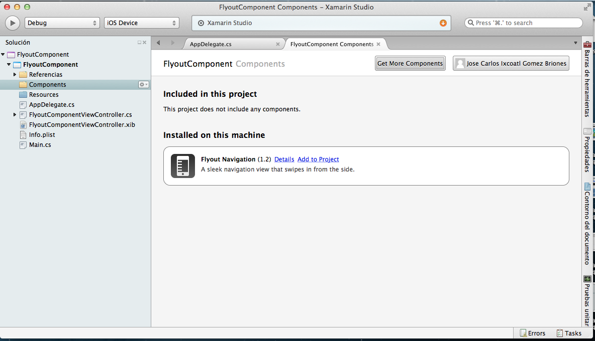 Flyout Navigation Component Xamarin EN
