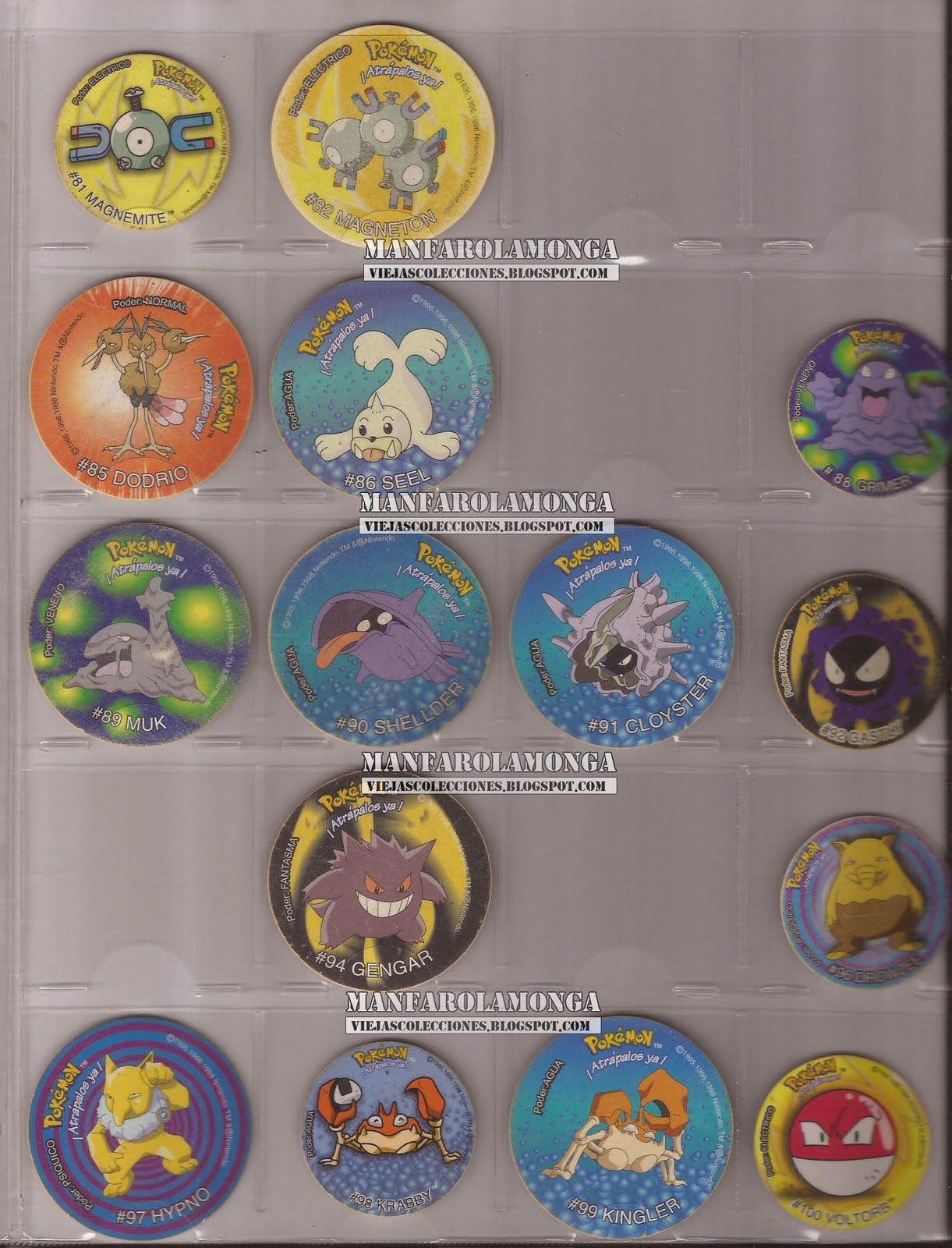 Viejas Colecciones: 1999-Tazos Pokémon y Gigantazos Pokémon
