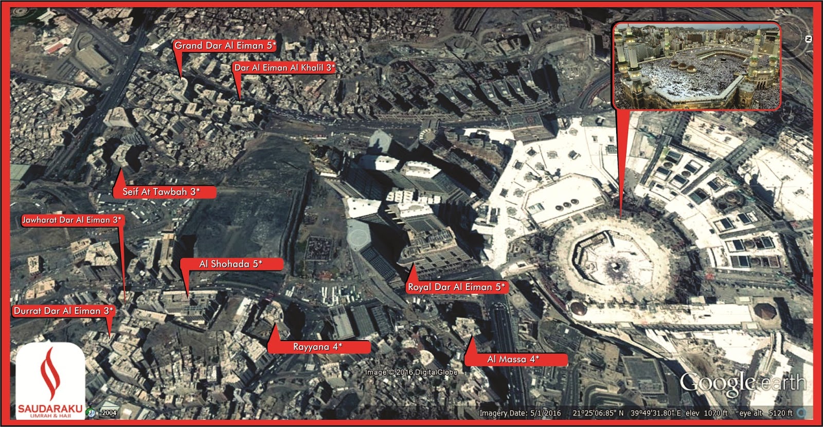 SAUDARAKU Umroh dan Haji: Peta Paket Hotel SAUDARAKU Umroh & Haji di ...