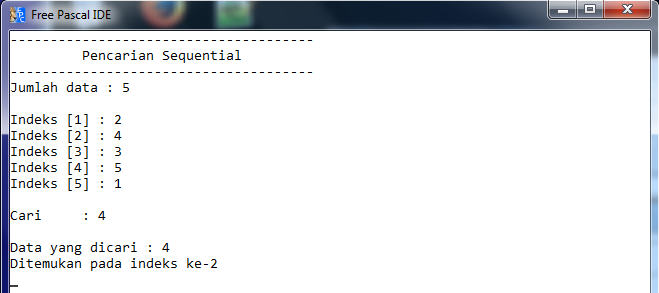 Program Sequential Search dan Binary Search pada Pascal - MadiSite