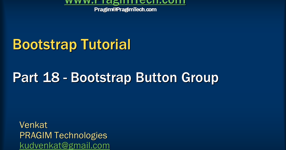 Sql server, .net and c# video tutorial: Bootstrap button group