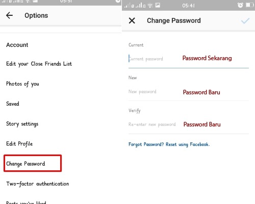 √ Cara Mengganti Password Instagram Lengkap Dengan Gambar