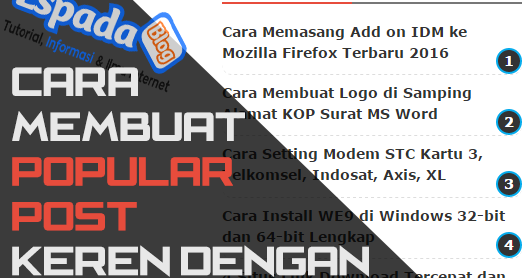 Cara Membuat Popular Post Keren Dengan Nomor - SIAP UJIAN