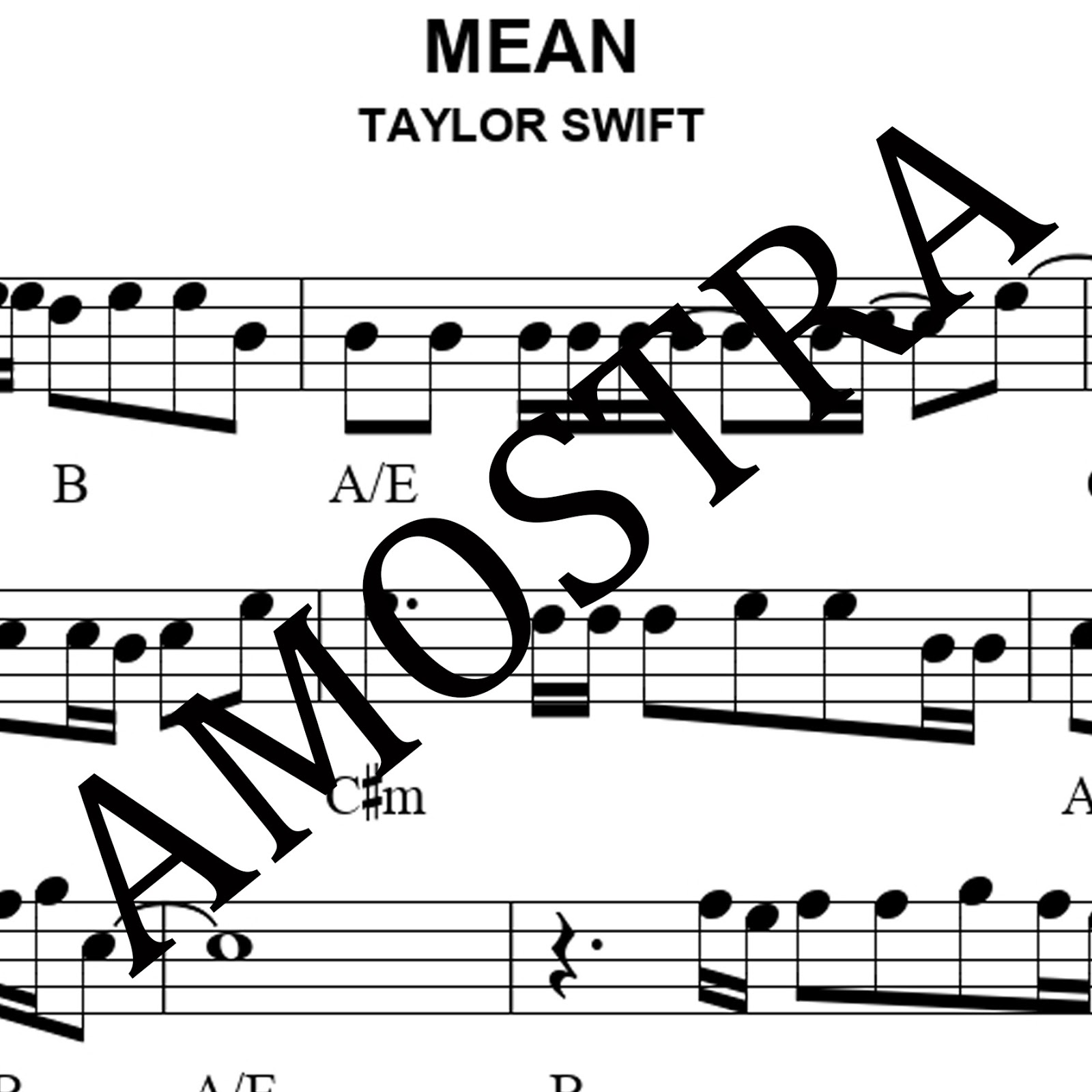Partitura - Mean (Taylor Swift)