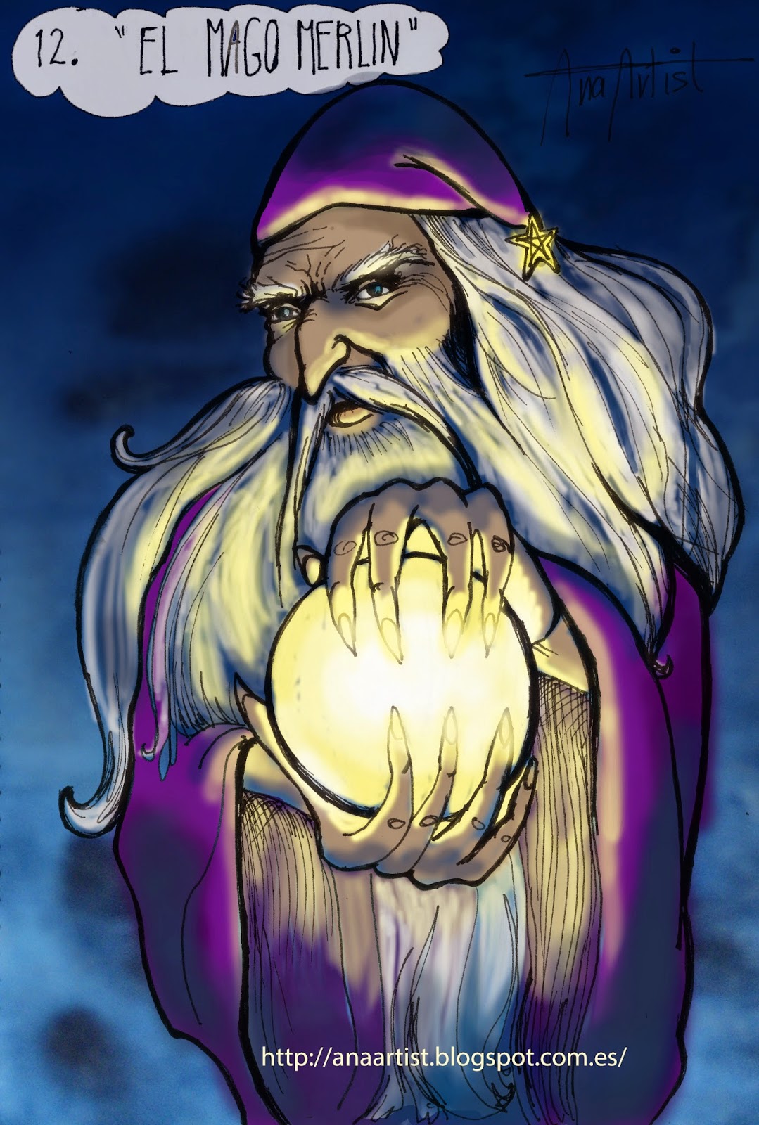 Ana Artist: ILUSTRACIÓN INFANTIL #RetoDibujoID DÍA 12: "El mago Merlín ...