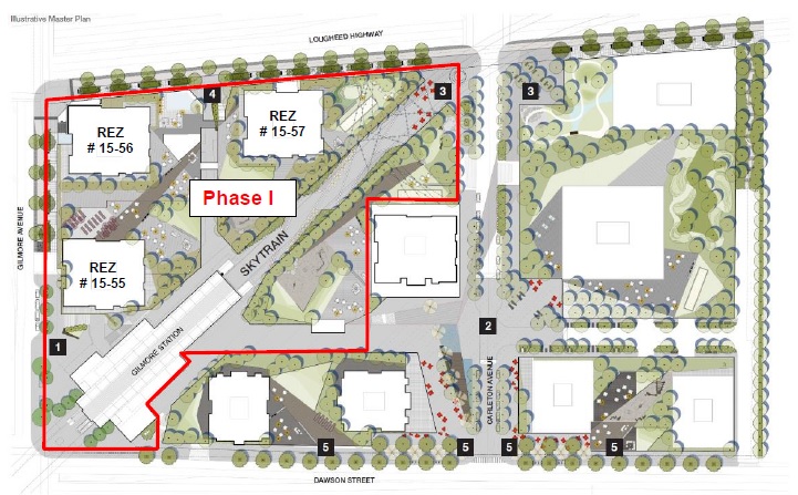 Brentwood Station: 3 towers and commercial space for Gilmore Place Phase 1