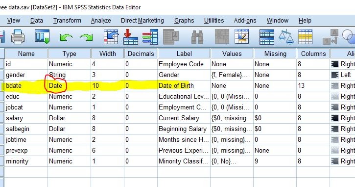 Creating date variable and calculating between two dates in SPSS