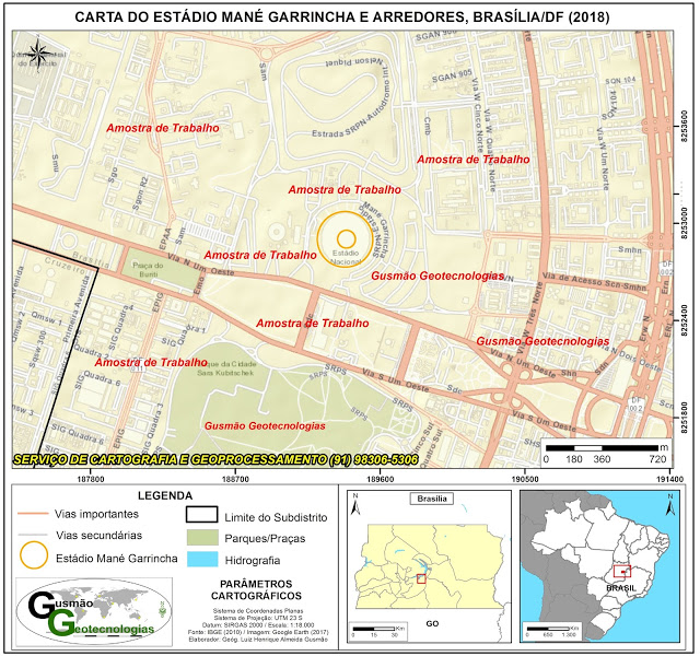 Geografia e Cartografia Digital: Mapas Detalhados de Brasília/DF (Serviço)