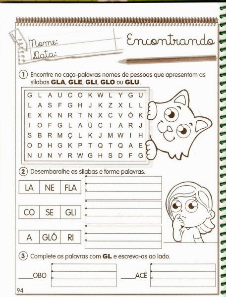 Sopa De Letras: Sílabas Trabadas GLA, GLE, GLI, GLO, GLU, 46% OFF
