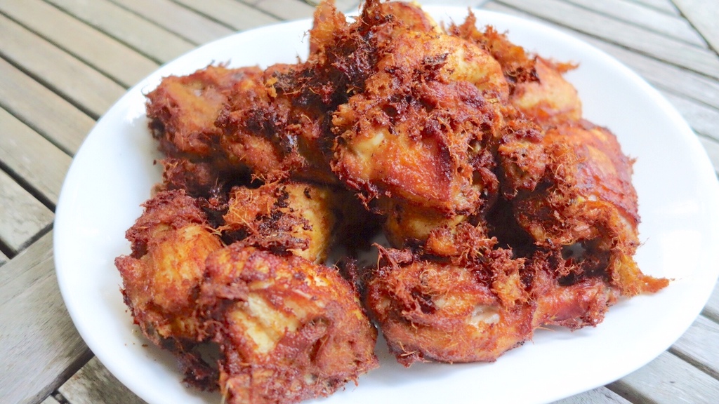 Fried Chicken with Ginger Floss (Ayam Goreng) - The Food Canon