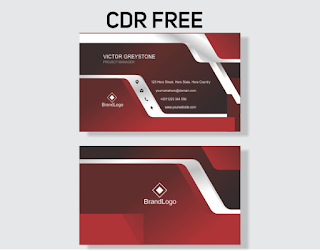 Template Kartu Nama CDR Merah | guru corel