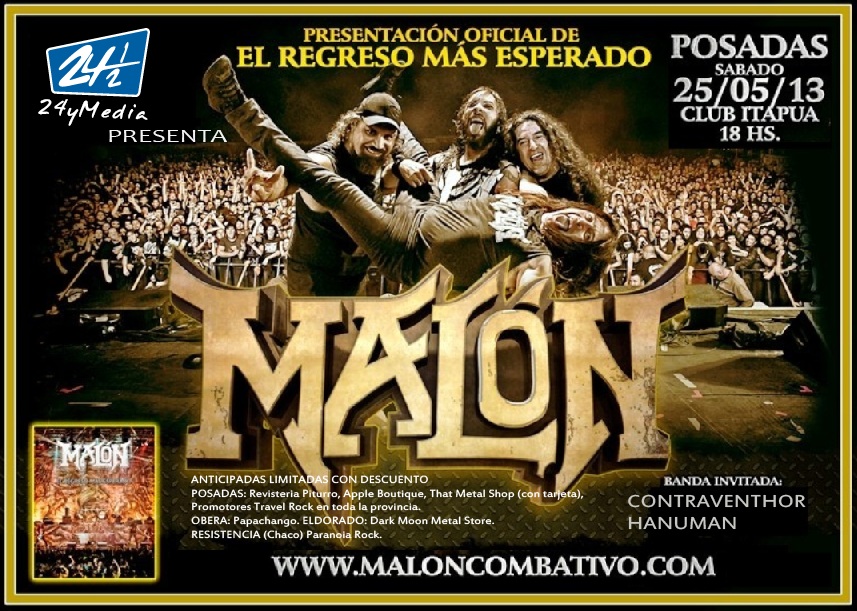 24yMedia "Productora integral de eventos artísticos": MALON POR PRIMERA ...