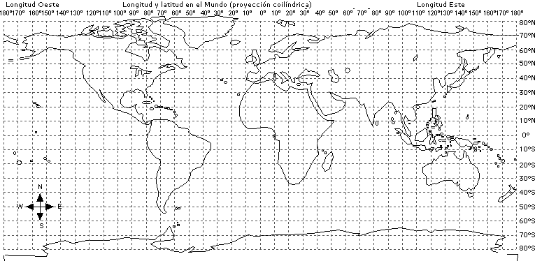Geografía de México y del Mundo: paralelos y Mapa de Meridianos