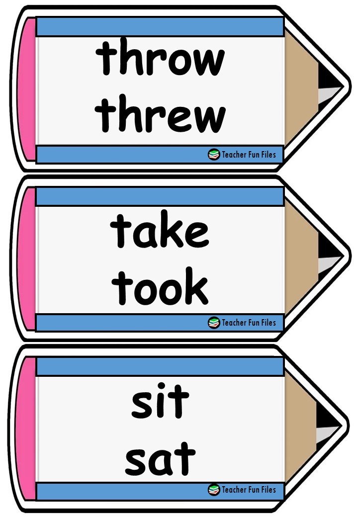 Teacher Fun Files: Irregular Verbs Flashcards