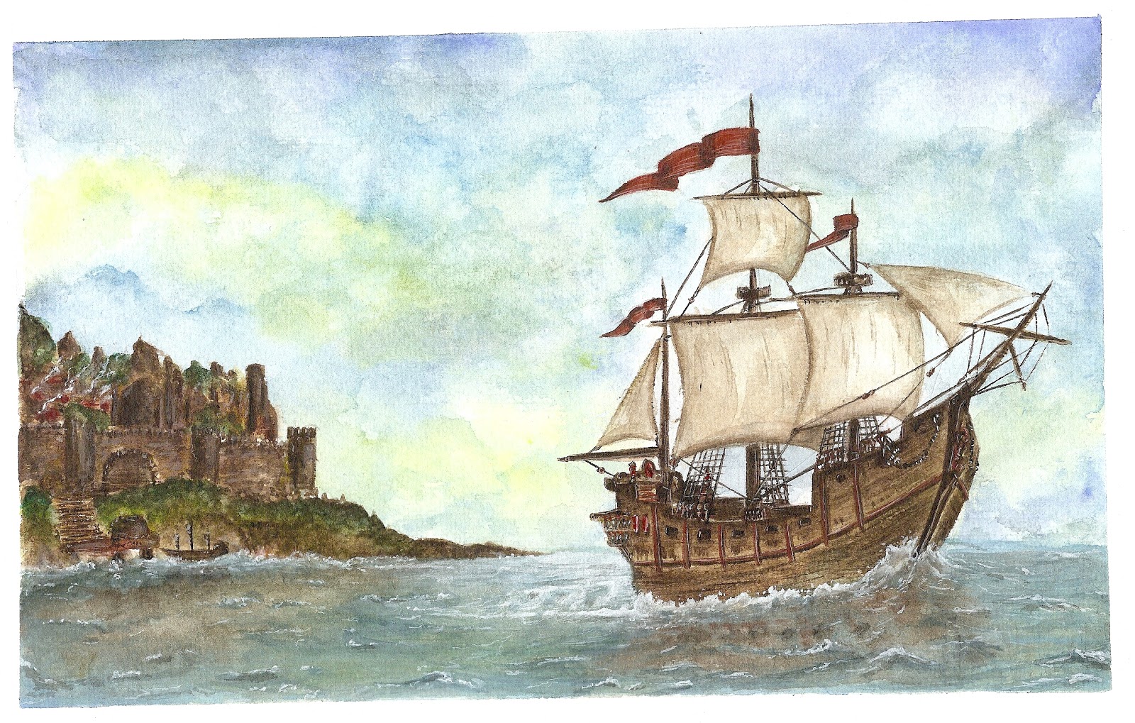 La tragicomedia de un lapiz: barco zarpando