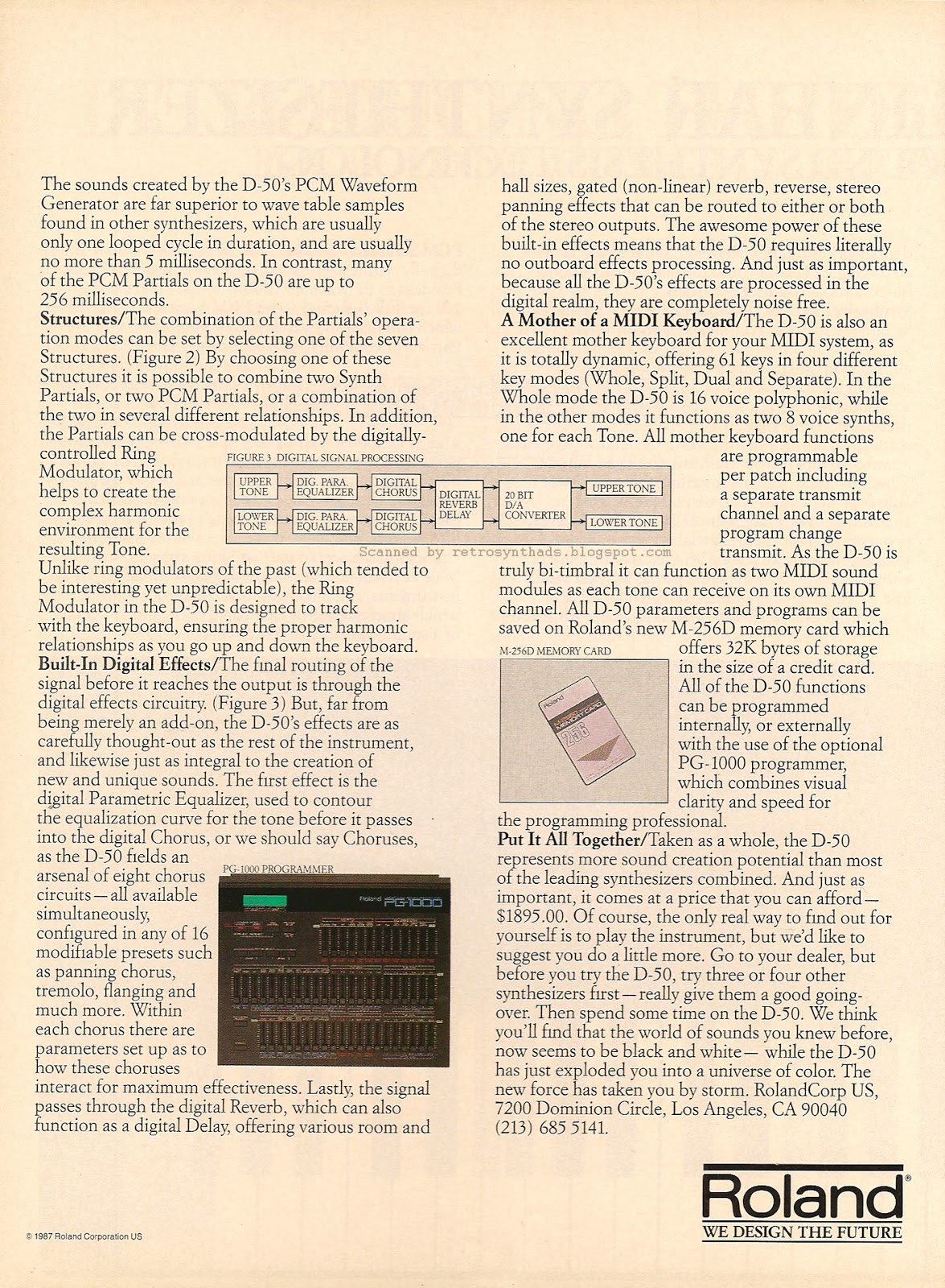 Retro Synth Ads: Roland D-50 "A new technology is creating a powerful ...