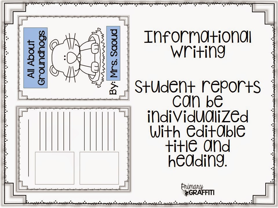 Primary Graffiti: Groundhog Informational Book Companion