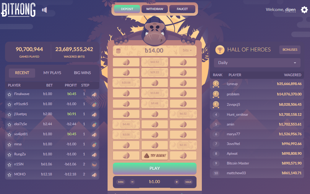 BitKong Review: Best Bitcoin Game to Earn Bitcoins
