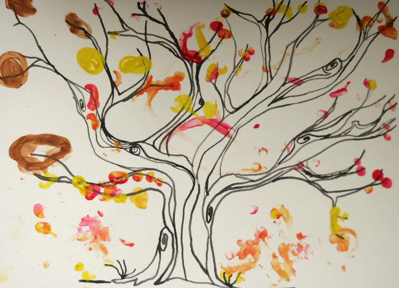 emily sparks: preschool art: fall tree