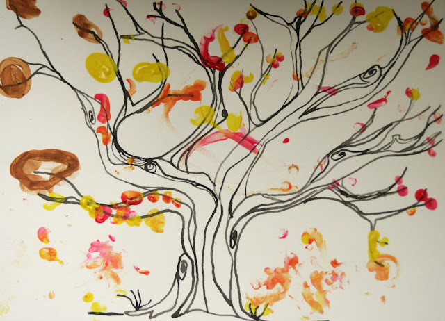 emily sparks: preschool art: fall tree
