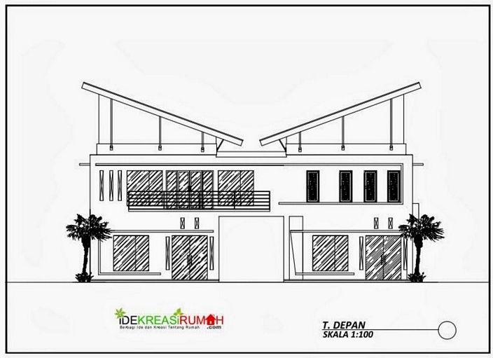 DESAIN DENAH RUMAH PINTU SAMPING MINIMALIS | MODELRUMAHE.com