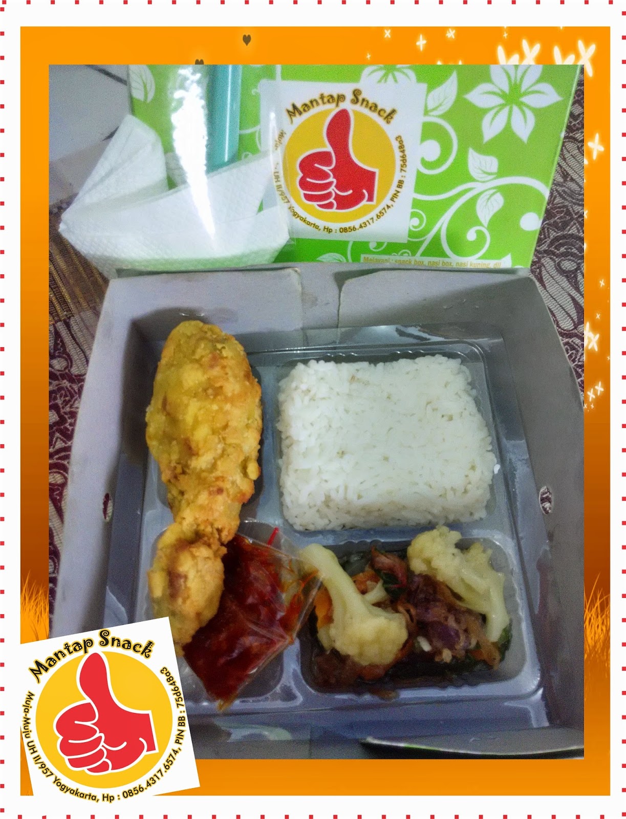 Paket Nasi Box Ayam Goreng Crispy | "MANTAP SNACK"