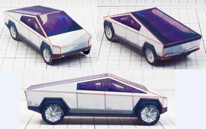 Papermau Easy To Build Tesla Cybertruck Paper Model By Fold Up Toys ...