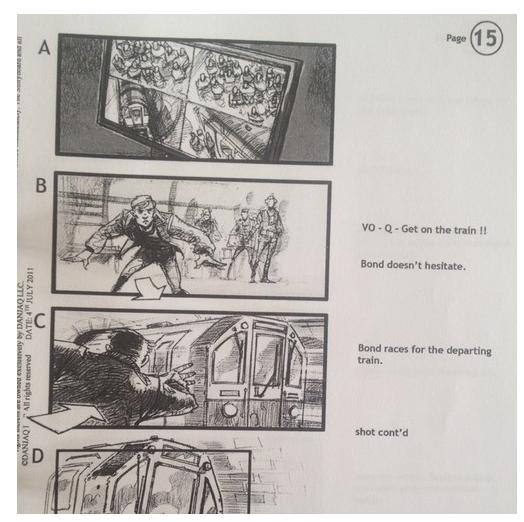 goldeneye 007: storyboard du nouveau james bond "Skyfall"