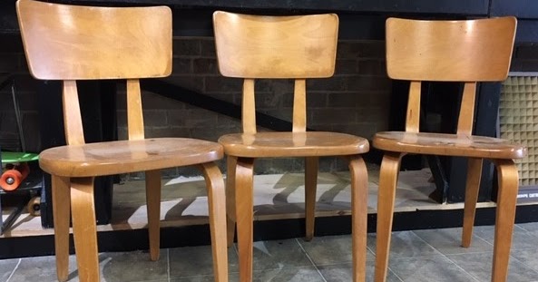 Time Capsule: NOW SOLD Trio of 1955 Maple BENTWOOD Side CHAIRS Stamped ...