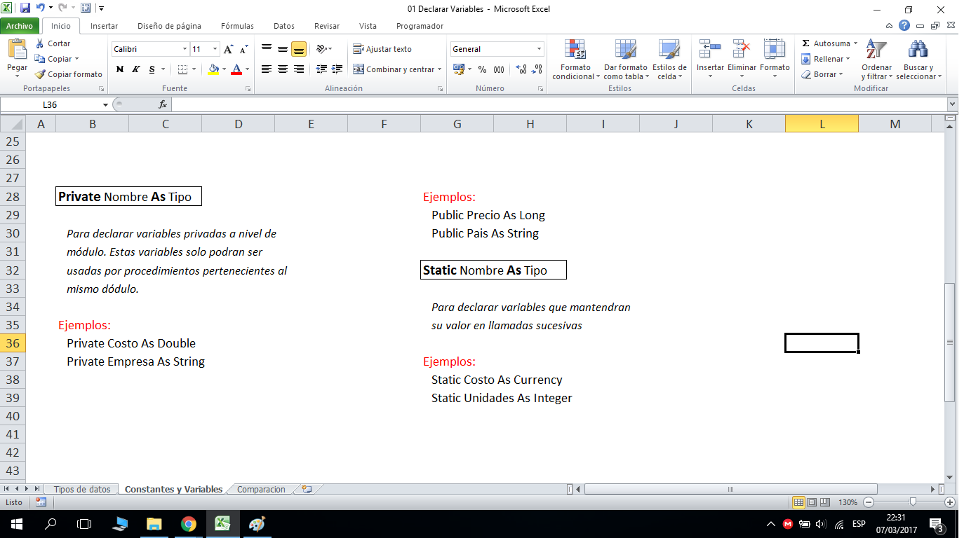 EXCEL VBA: Objetos, propiedades, variables y tipo de datos en VBA