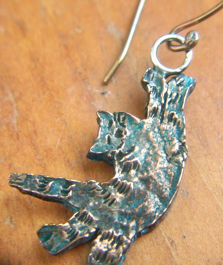 York Avenue Studio's Blog: Art Clay Copper Cats with Blue Green Patina