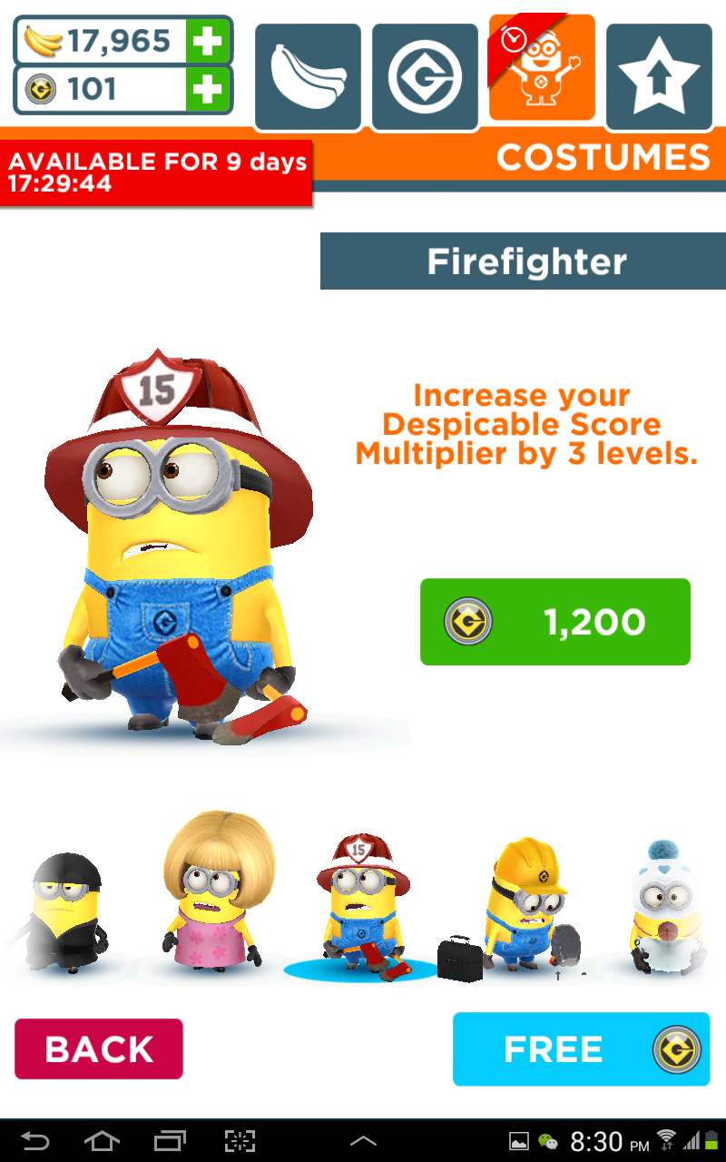 Game Menu: Minion Rush
