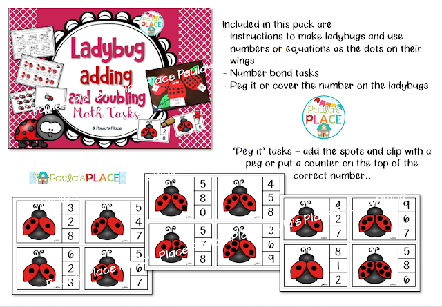 Paula's Place Teaching Resources: Ladybug Maths - Doubles and Adding Fun