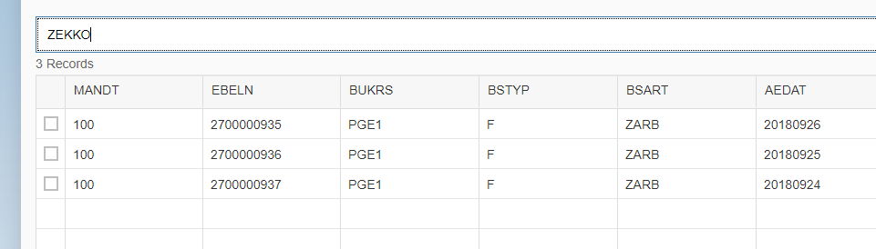 SAP ABAP Central: Dynamic table data read and odata binding