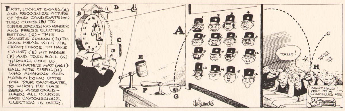 Screwball Comics: A Rube Goldberg Machine For Voting - Election Special