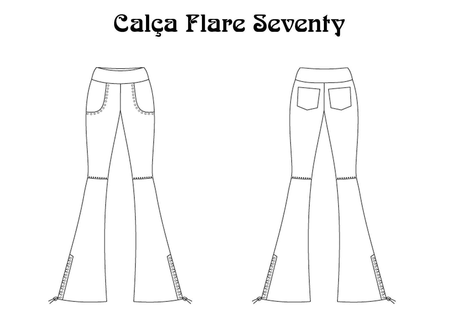 Julinha Passos: Calça Flare em shantung