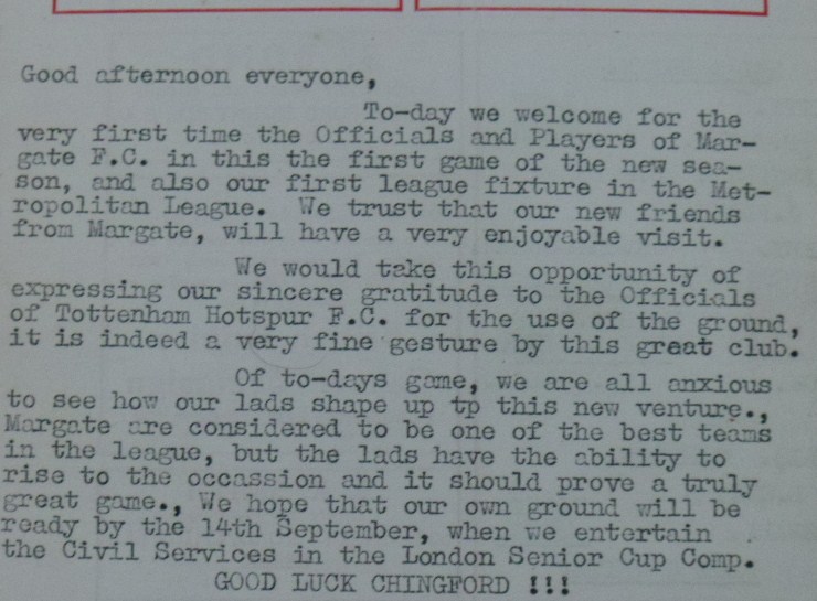 The Cold End: THE HISTORY OF FOOTBALL IN CHINGFORD - CHINGFORD FC v ...