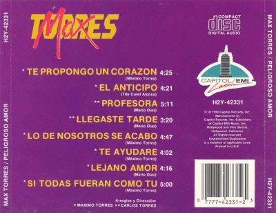 salsa mortal de coleccion: Max Torres - Peligroso Amor (1990)