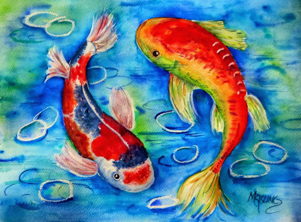 Oil Pastels Drawings Fish