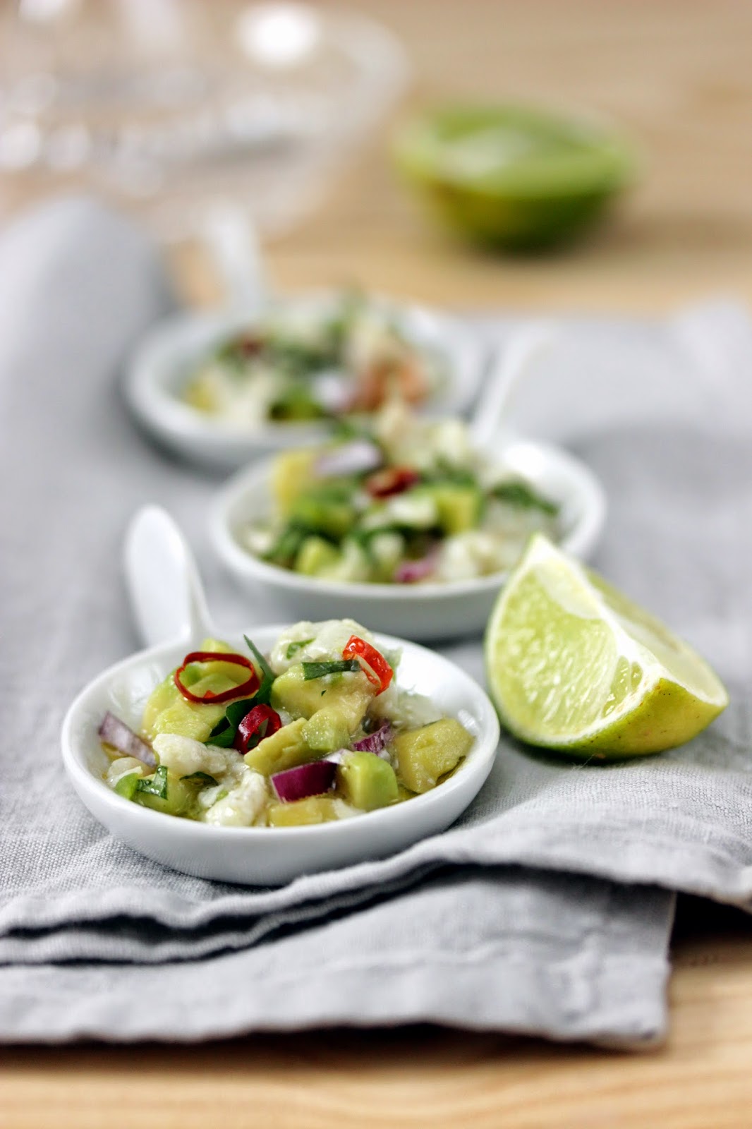 Ceviche de poisson et avocat