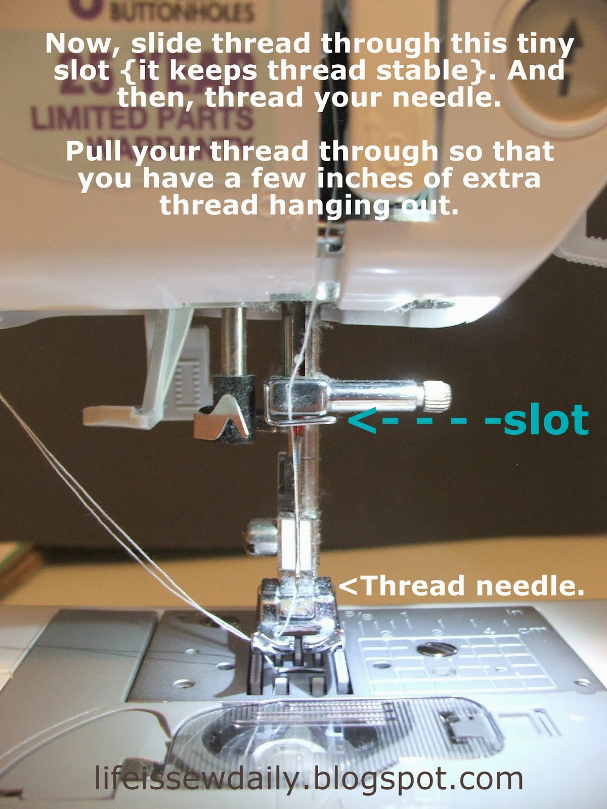 Life is {Sew} Daily: How to Thread a Sewing Machine {by special request}