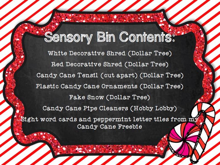 A Neighborhood Kindergarten : Candy Cane Sensory Bin