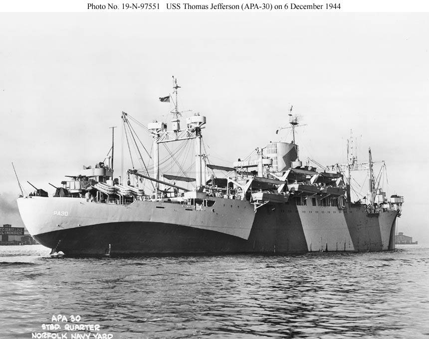 Naval Warfare: USS Thomas Jefferson (AP-60, APA-30)