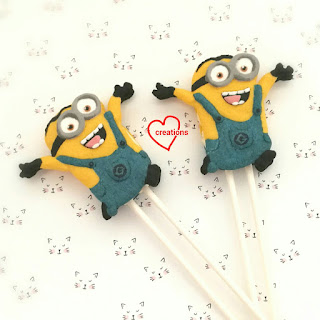 Loving Creations for You: Minion Coconut Macaron Cake Toppers