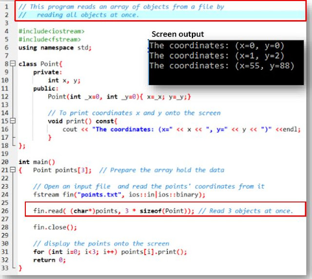 C++ Object Oriented Programming (Binary Files)