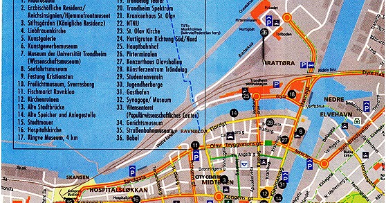 Trondheim to the North Cape Travel Guide: Trondheim Map