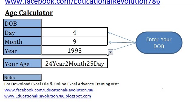Age Calculator [Microsoft Excel Template]