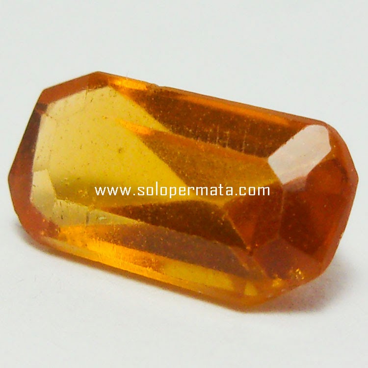 Batu Permata Hessonite Garnet+Memo - 29A01 | Batu Emerald Cut | Toko ...