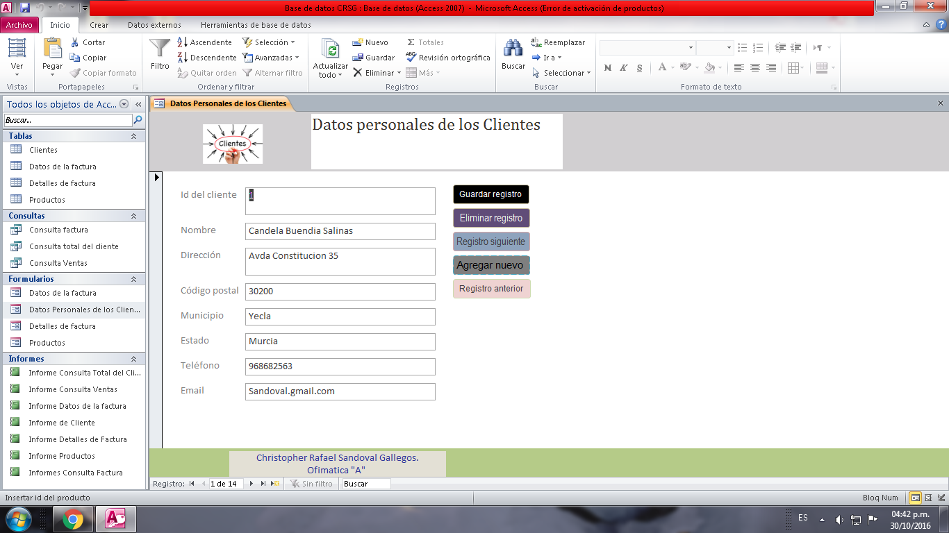 Submódulo 4.1 Diseña base de datos ofimáticas : Base de datos ...