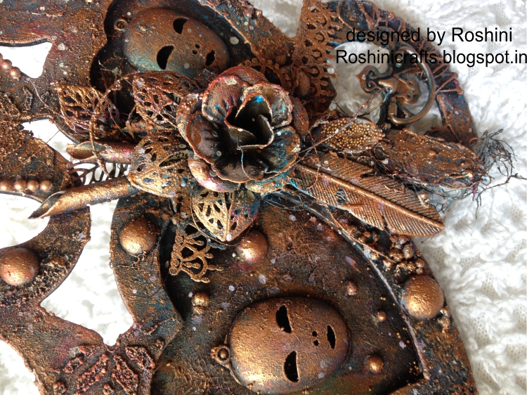 Altered LOVE wooden photo frame in Antique style - Roshini Crafts